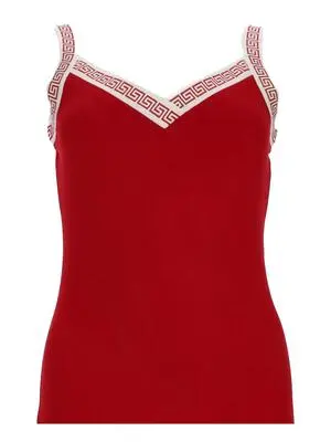 Versace Medusa And Greca Border Strappy Mini Dress - Red