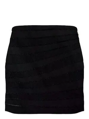 Balmain Ribbed Pointelle-knit Mini Skirt - Black
