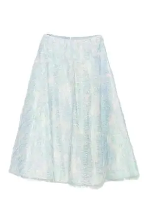 Antonio Marras Feather-effect A-line Midi Skirt - Blue