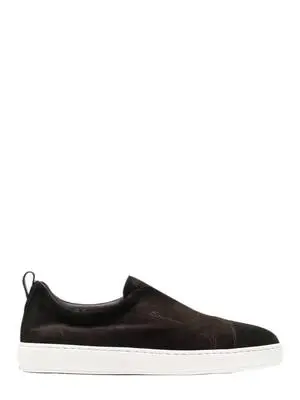 Santoni Santoni Victory Suede Slip-On Sneakers Brown