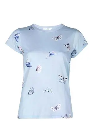 Rag & Bone Butterfly Print T-shirt - Blue