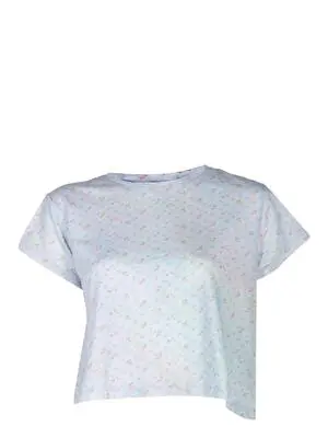 LoveShackFancy Rubin Floral Print T-shirt - Blue