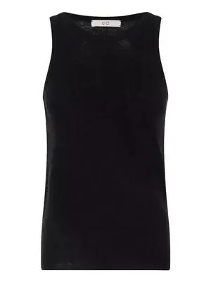 Co Coribbed Knit Silk-blend Sleeveless Top - Black
