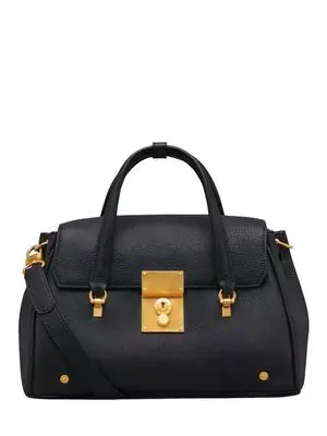 Thom Browne Small Bolton Leather Tote Bag - Black