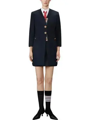 Thom Browne Zibeline Cardigan Coat - Blue