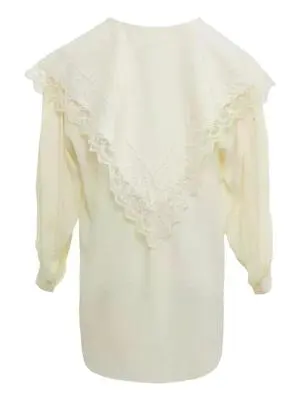 Simone Rocha Lace-trim Pleated Sleeve Shirt - Neutrals