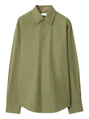 Burberry Slim Fit Cotton Shirt Green
