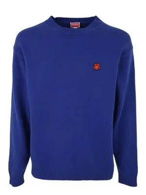 Kenzo Boke Flower Crewneck Knitted Jumper - Blue