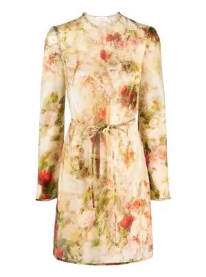Zimmermann Luminosity Floral-print Silk Minidress - Nude