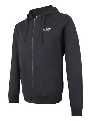 EA7 Zip-up Hooded Jacket - Black