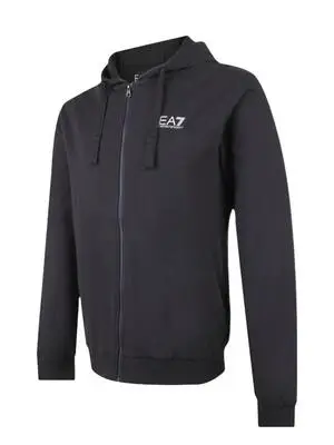 EA7 Zip-up Hooded Jacket - Black
