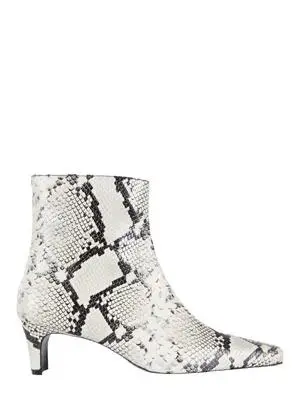 Staud Embossed Pointed Toe Boots - White