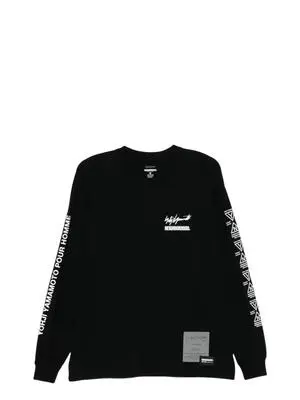 Yohji Yamamoto X Neighborhood Printed Long Sleeve Sweatshirt - Black