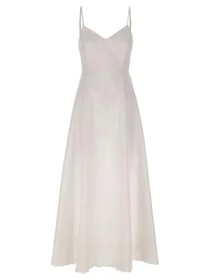 MC2 SAINT BARTH Embroidered A-line Dress - White