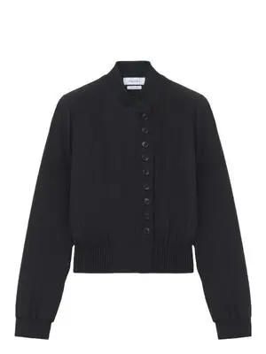 Alexander McQueen Silk Crêpe De Chine Bomber Jacket - Black