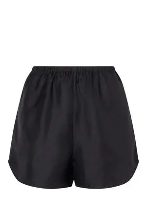 Loulou De Saison Silk Elasticated Waist Shorts - Black