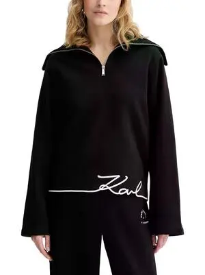 Karl Lagerfeld Half-zip Hoodie - Black