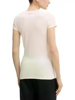 Armani Exchange Logo Embroidered T-shirt - Pink