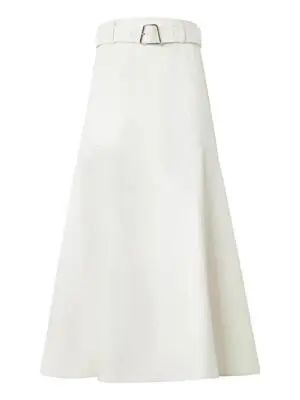AKRIS Akris A-Line Belted Midi Skirt