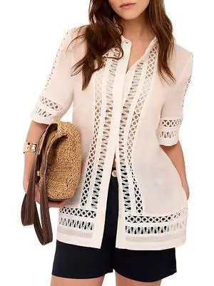 Mint Velvet Ramie Resort Shirt - Ivory
