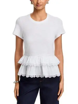 Cinq À Sept Astrid Top With Ruffle Detail - White