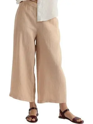SEASALT CORNWALL Merrivale Linen Wide Leg Culottes - Whelk