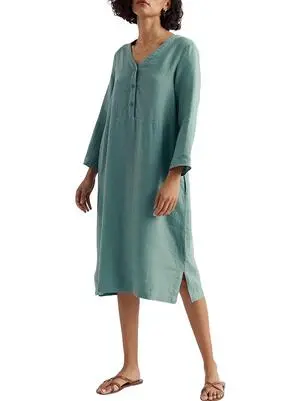 SEASALT CORNWALL Dew Drop Linen Midi Dress - Sardine