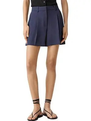 Theory Fluid Pleated Shorts - Nocturne Navy