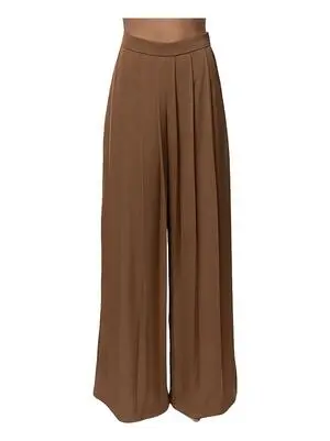JLUXLABEL Jluxlabel Clara Wide Leg Pleated Trousers Brown
