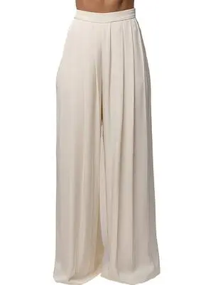 JLUXLABEL Jluxlabel Clara Wide Leg Pleated Trousers Buttercream
