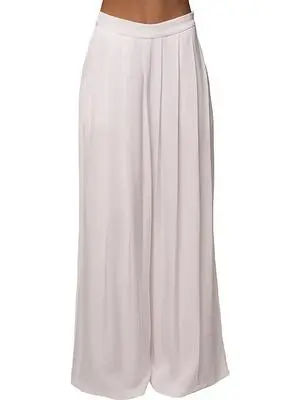 JLUXLABEL Clara Wide Leg Pleated Trousers - Ivory