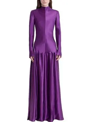 FFORME Fforme Mila Bias Cut Long Sleeve Maxi Dress Violet