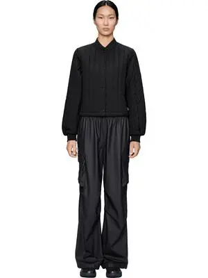 Rains Quilted Bomber Jacket - Black
