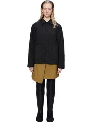 Rains Banja Liner Overshirt Quilted Nylon Jacket - Black