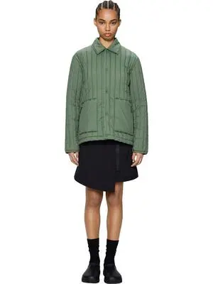 Rains Banja Liner Overshirt Quilted Nylon Jacket - Green