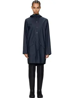 Rains Long Jacket Waterproof Rainwear - Navy
