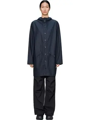 Rains Long Jacket Waterproof Rainwear - Navy