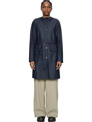 Rains Curve Long Jacket - Navy