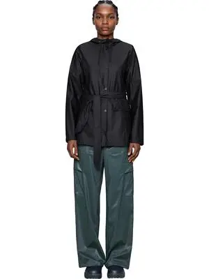 Rains Rains Belted Curve Jacket Black