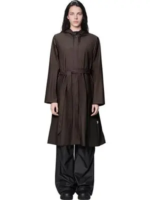 Rains A-line Longer Waterproof Jacket - Bark