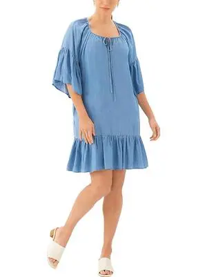 Karen Kane Ruffled Hem Dress - Chambray