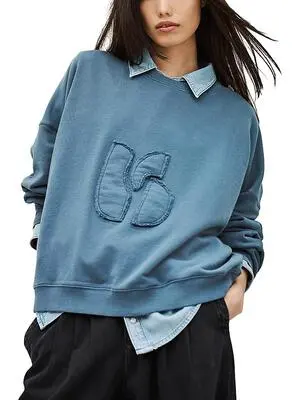 Ba&sh Maia Sweatshirt With Appliquéd Logo - Blue