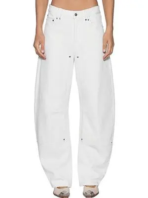Ksubi Mid Rise Barrel Carpenter Jeans - White