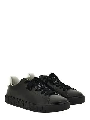 Versace Versace Leather Lace-Up Sneakers Black/white