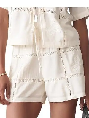 Marine Layer Marella Embroidered Shorts - Antique White