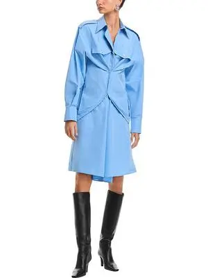 Alexander McQueen Gathered Shirt Dress - Navy