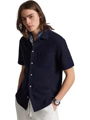 Polo Ralph Lauren Textured Pointelle Camp Shirt - Navy