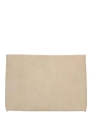 Vince Embossed Leather Pouch - Marzipan