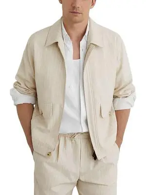 REISS Reiss Slayman Pinstripe Zip-Up Jacket