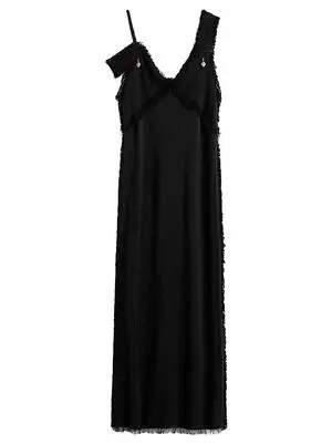 TOTEME V-neck Raw Slip Dress - Black